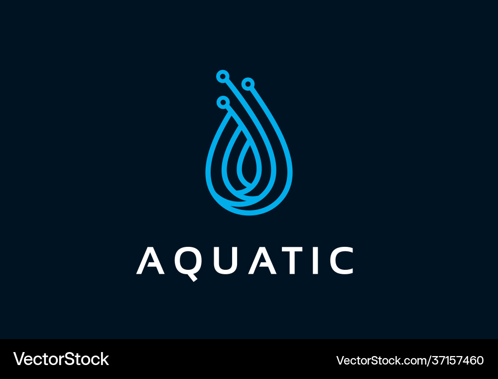 Aquatic logo template design emblem Royalty Free Vector