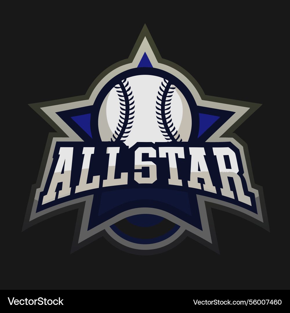 Awesome baseball all star team logo design Vector Image