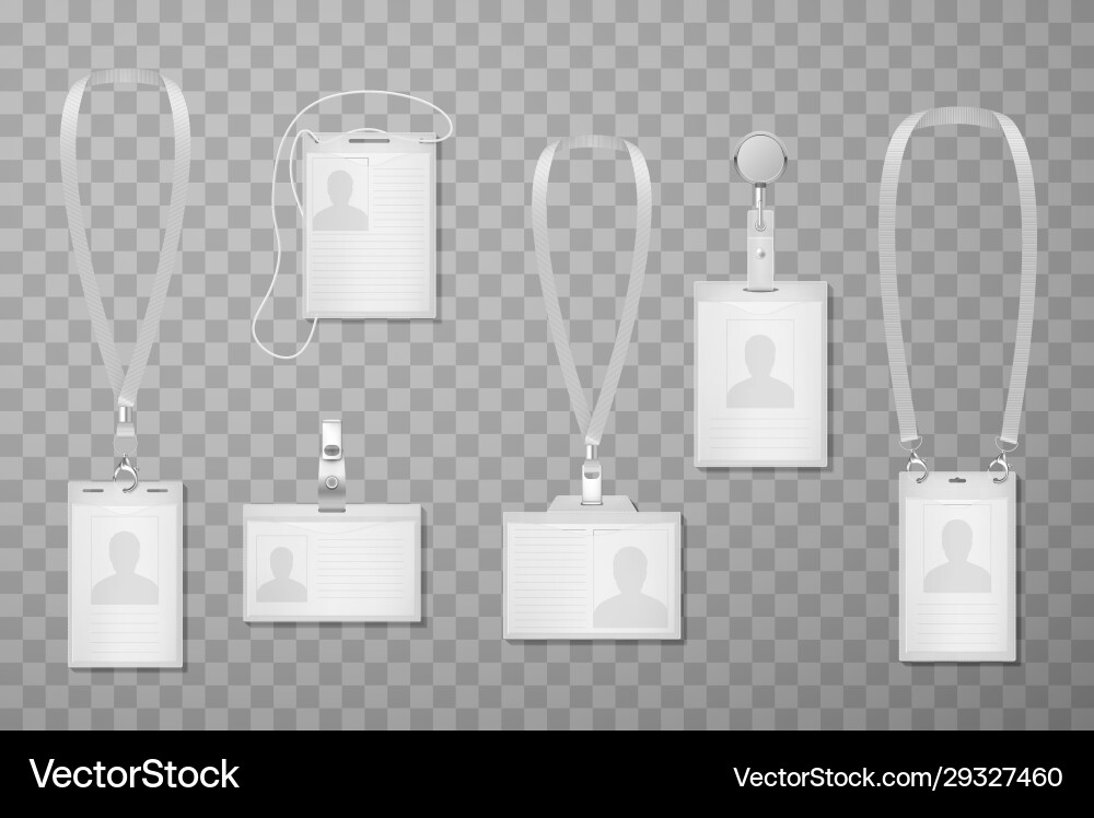 Blank identification card templates isolated Vector Image