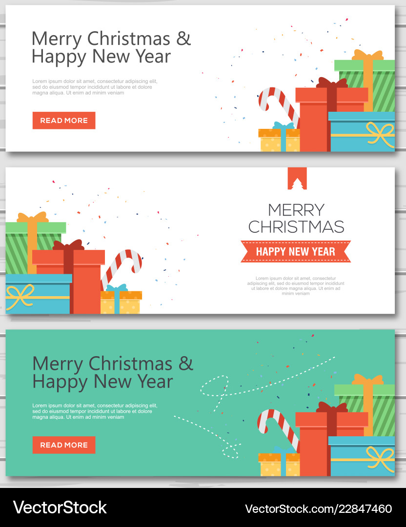 Christmas banner flat design Royalty Free Vector Image