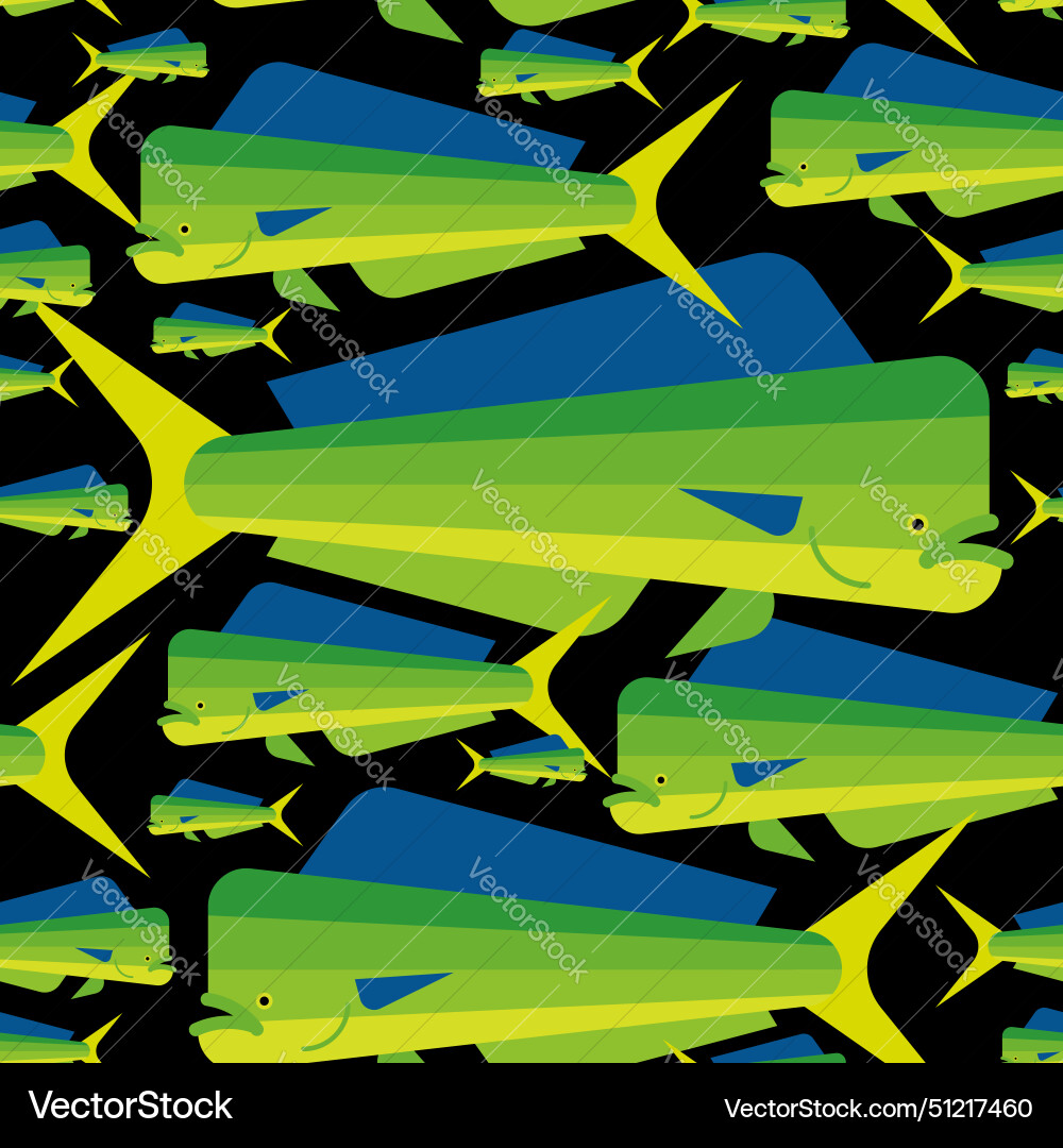 Dorado fish pattern seamless mahi background Vector Image