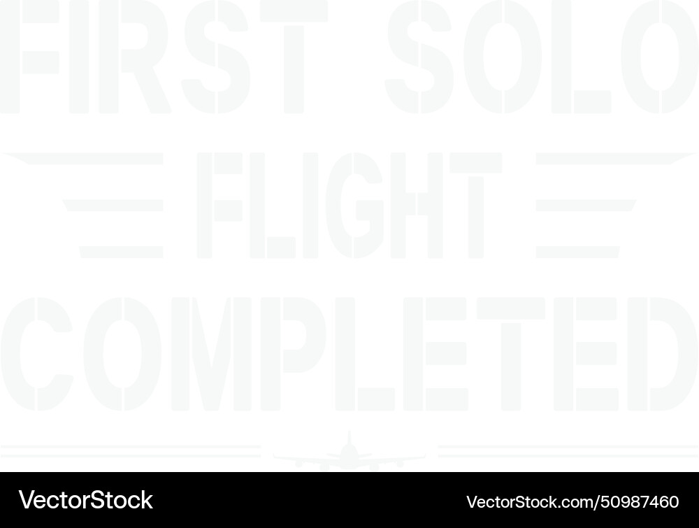 First solo flight completed pilot Royalty Free Vector Image