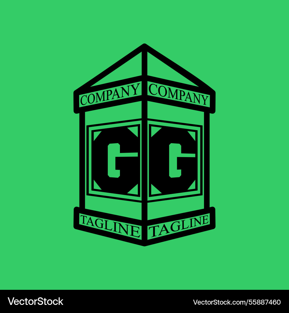 Gg initial house aesthetic logos collection Vector Image