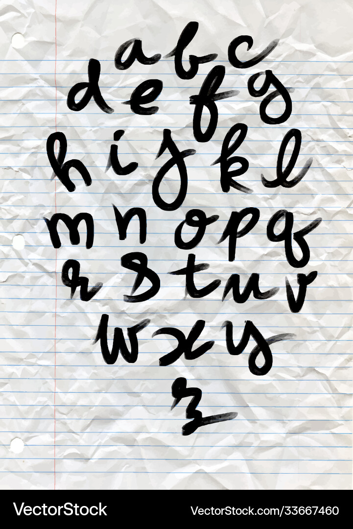 Hand made brush and ink typeface handwritten Vector Image