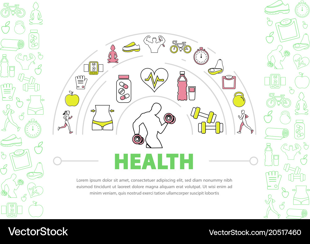 Healthy lifestyle template Royalty Free Vector Image
