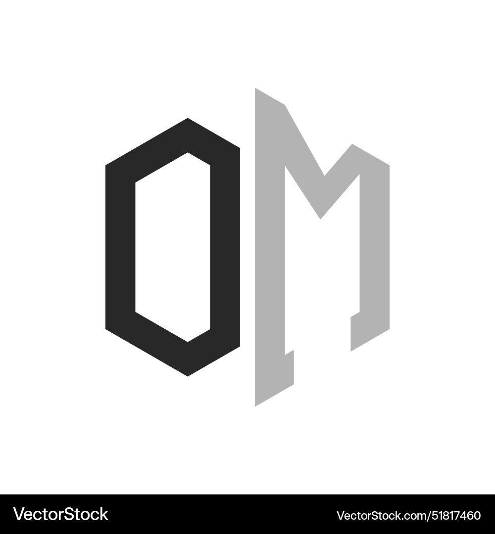 Modern unique hexagon letter om logo design Vector Image