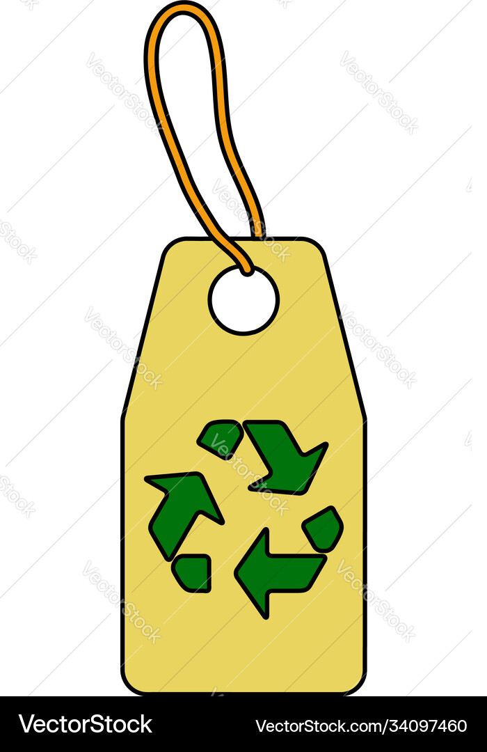 Tag with recycle sign icon Royalty Free Vector Image