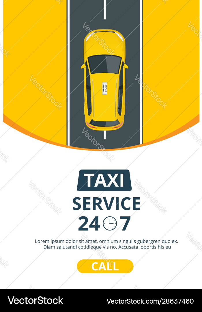 Taxi banner design template for service Royalty Free Vector