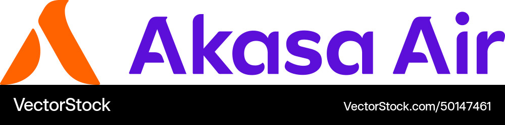Akasa air logo aviation industry Royalty Free Vector Image