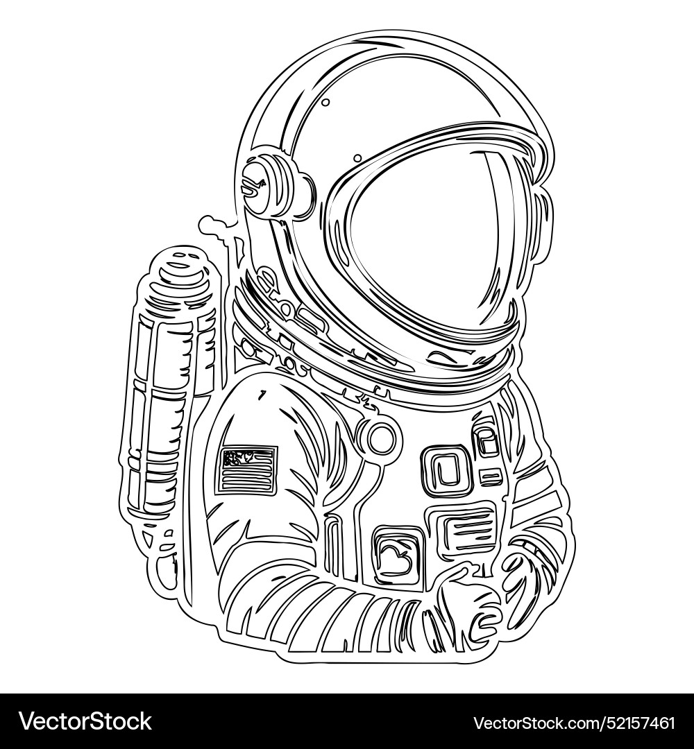 Astronaut outline sketch Royalty Free Vector Image