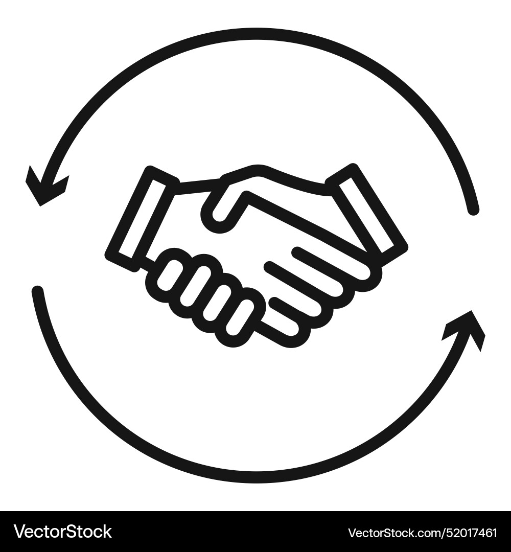 Collaboration icon black line art Royalty Free Vector Image