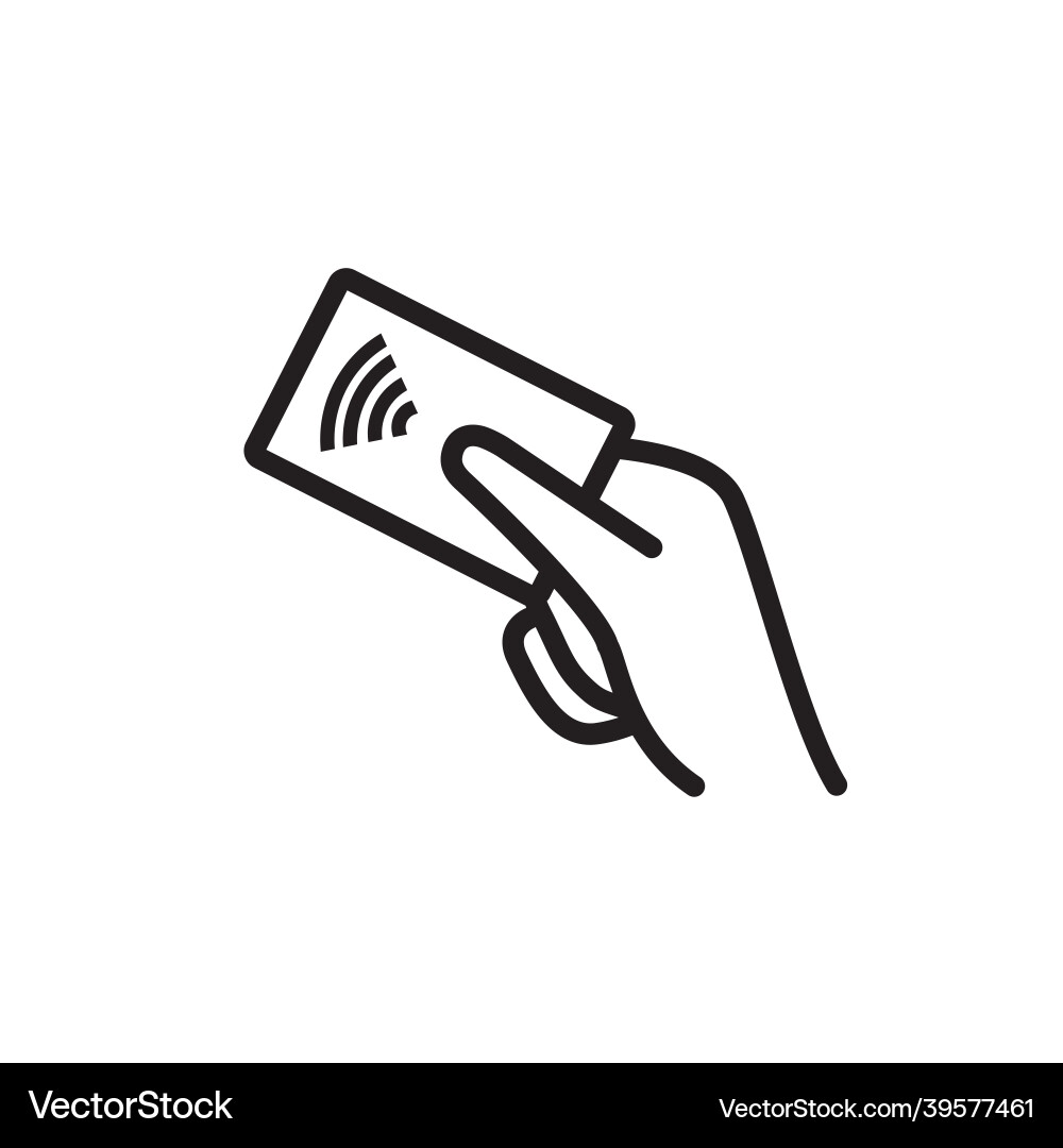 Contactless payment icon rfid wifi nfc Royalty Free Vector