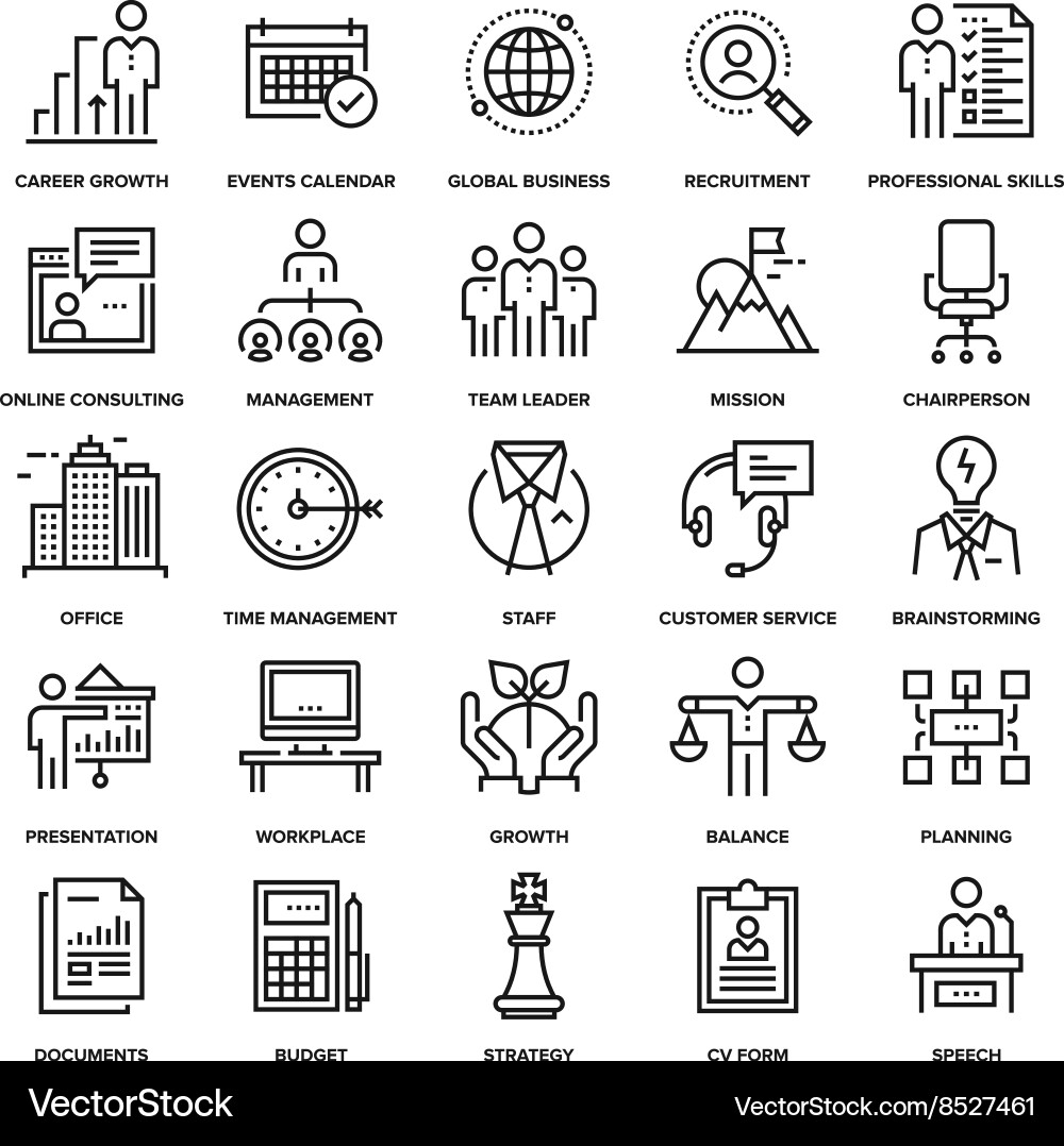 Corporate business icons Royalty Free Vector Image