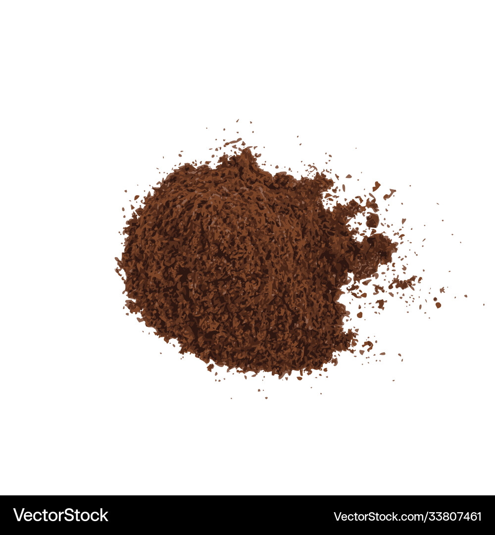 Heap fine grinding coffee powder Royalty Free Vector Image