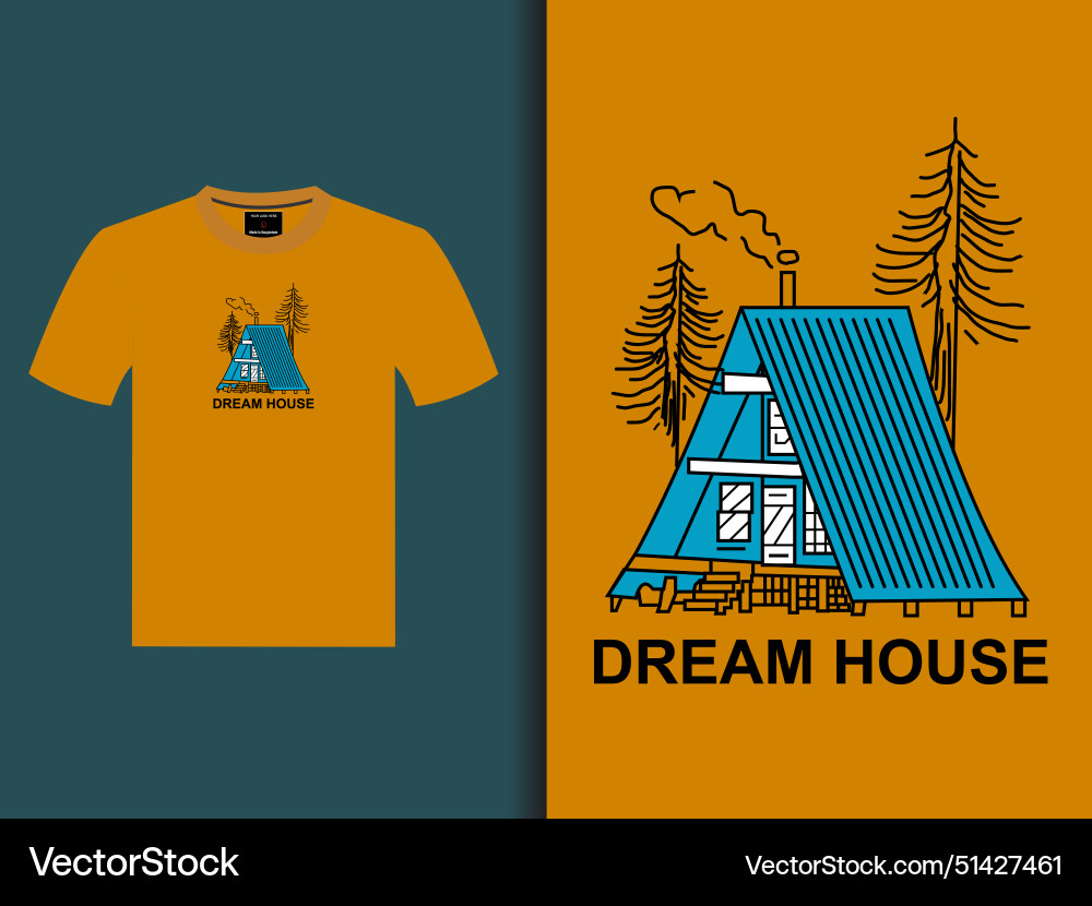 House art t-shirt design Royalty Free Vector Image