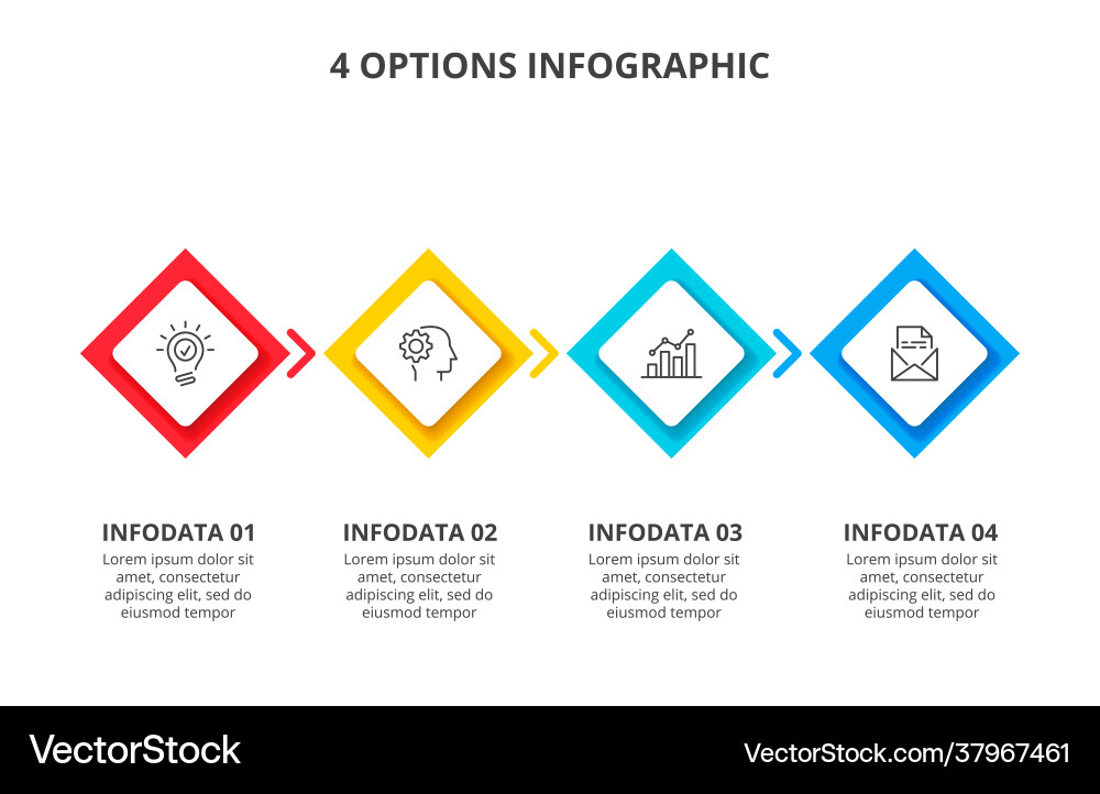 Infographic Timeline Template - 4 Steps Royalty Free Vector