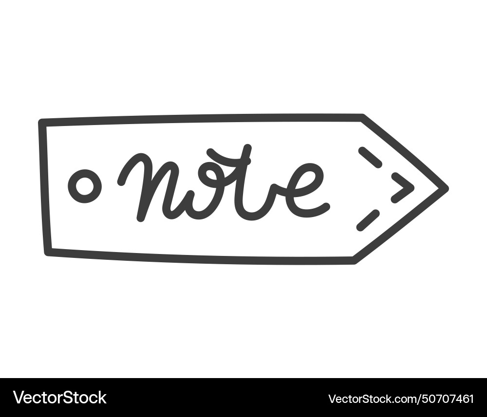 Isolated doodle symbol with note Royalty Free Vector Image