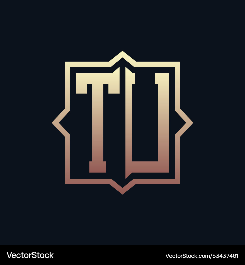 Luxury initial tu monogram logo design elegant Vector Image