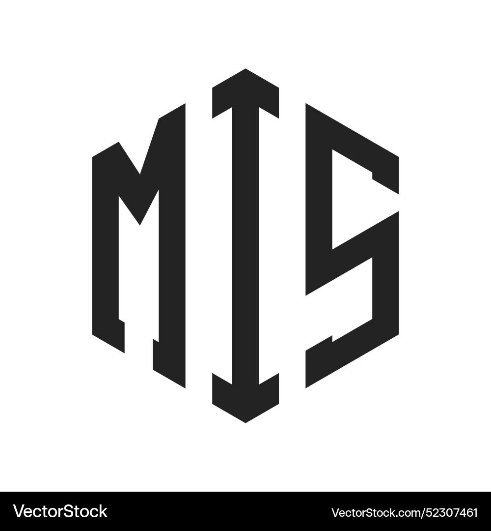 Mis logo design initial letter monogram Royalty Free Vector
