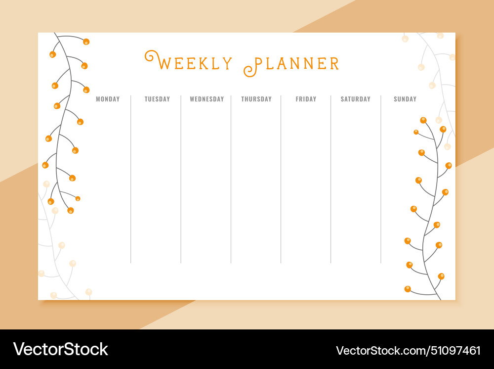 Weekly planner to do list template for business Vector Image