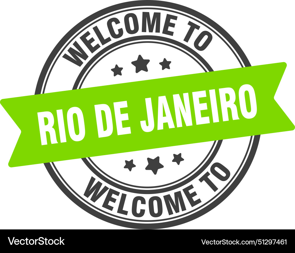 Welcome to rio de janeiro stamp Royalty Free Vector Image