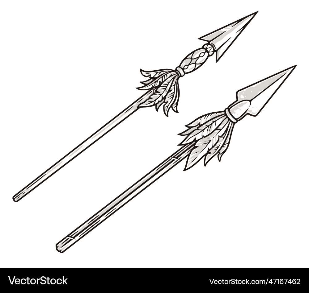 Indian Spear with Feathers Vector Images (over 550)