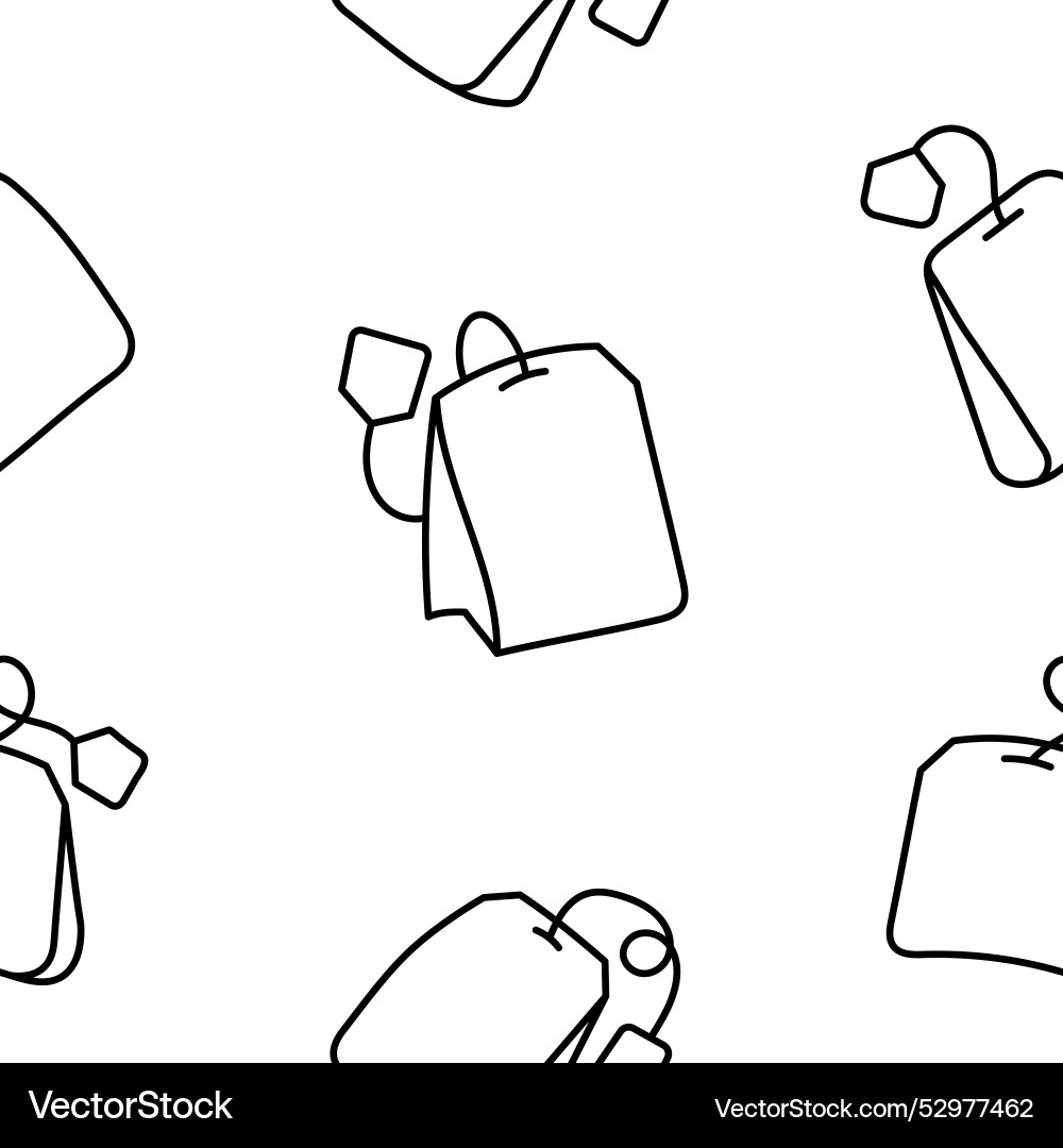 Bag of tea seamless pattern coloring page Vector Image