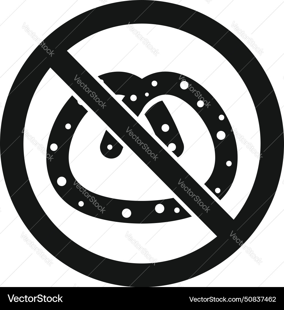 Bakery food pretzel icon simple meal Royalty Free Vector