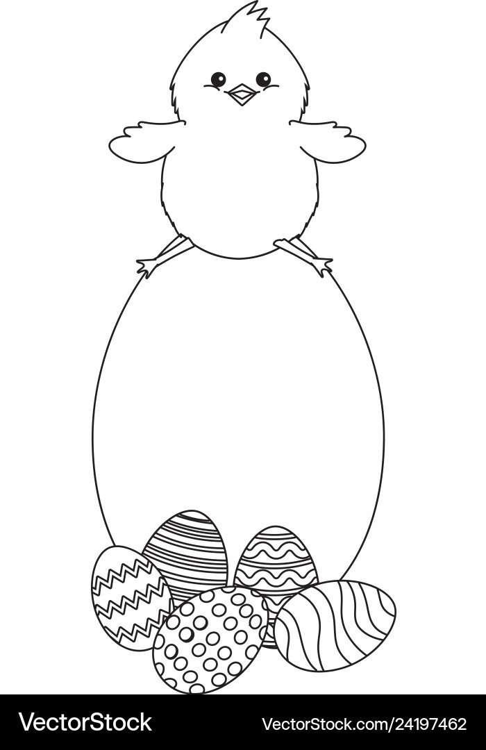 Chick and easter egg Royalty Free Vector Image