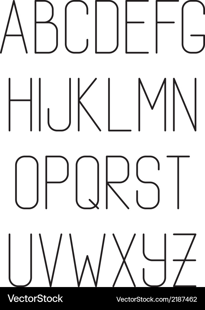 Light thin hand drawn font type alphabet Vector Image