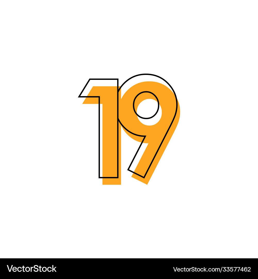 Number 19 template design for anniversary Vector Image