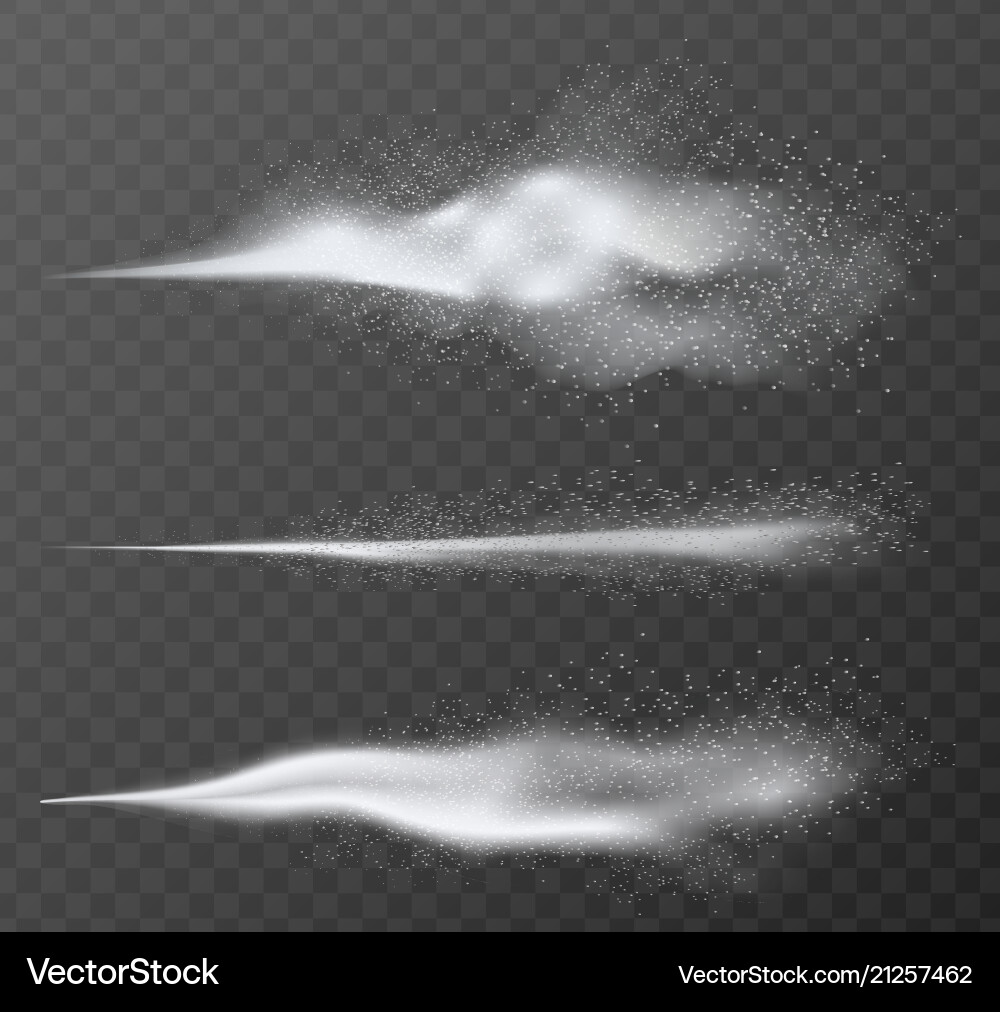Realistic airy water spray mist effect set Vector Image