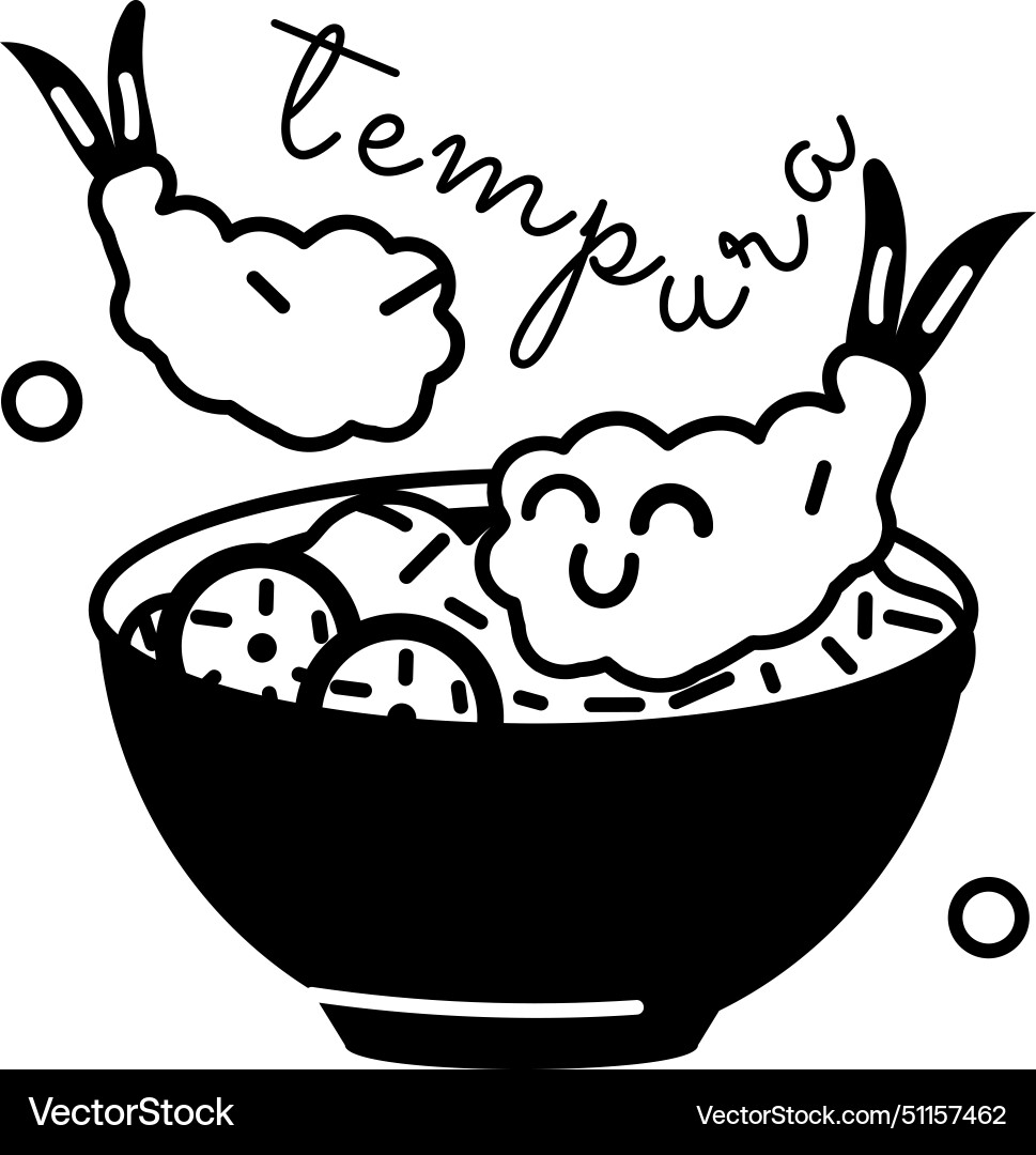 Tempura rice Royalty Free Vector Image - VectorStock