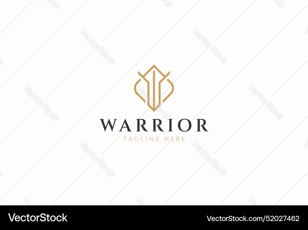 Warrior letter w logo abstract sword and shield Vector Image