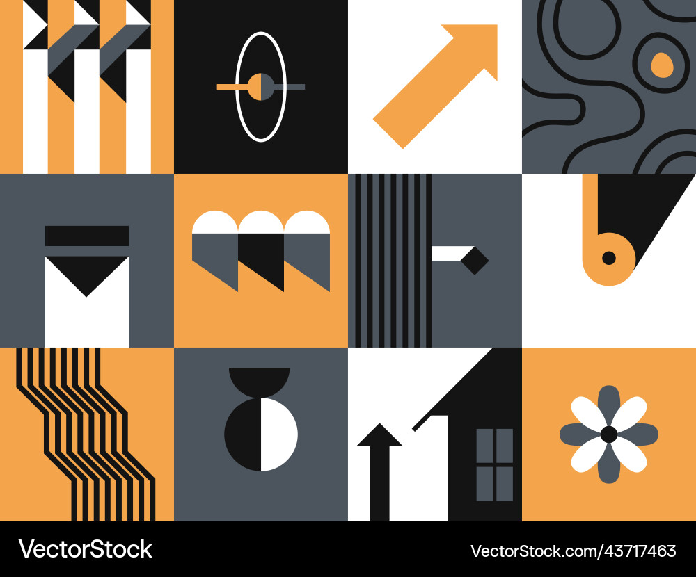 Abstract square prints contemporary art design Vector Image