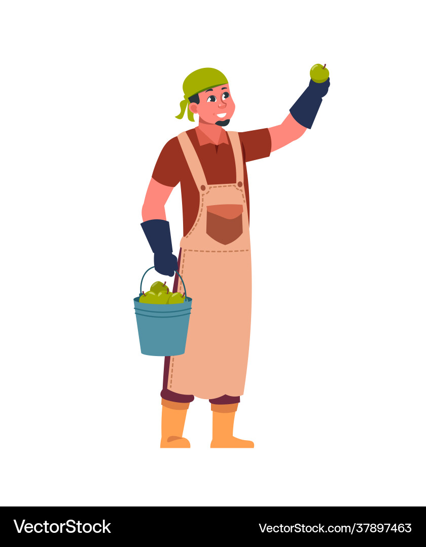 Agricultural worker harvesting gardener picking Vector Image