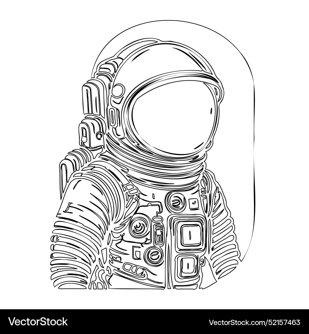 Astronaut outline sketch Royalty Free Vector Image