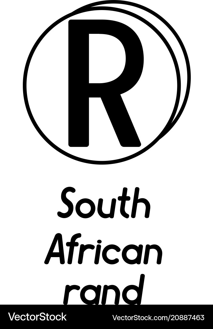Coin with south african rand sign Royalty Free Vector Image