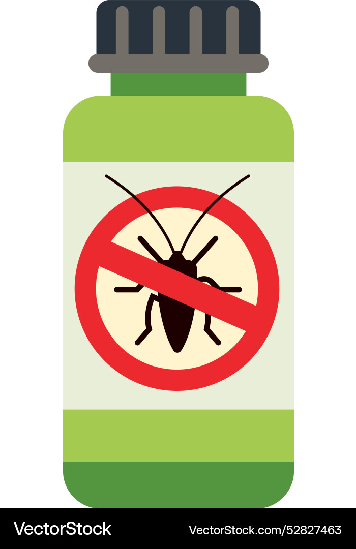 Insect poison bottle color icon pest control Vector Image