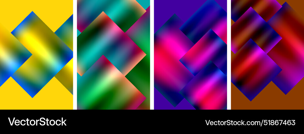 Metallic glossy square concept posters Royalty Free Vector