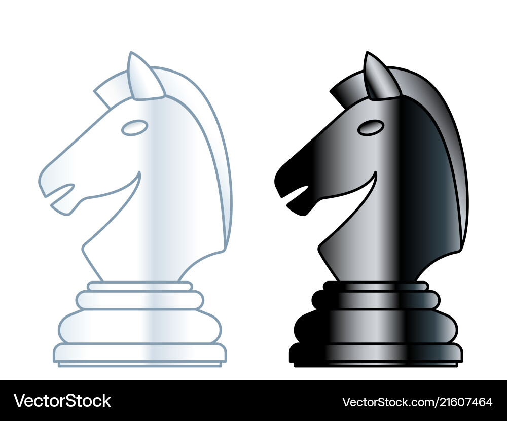 Chess knights Royalty Free Vector Image - VectorStock
