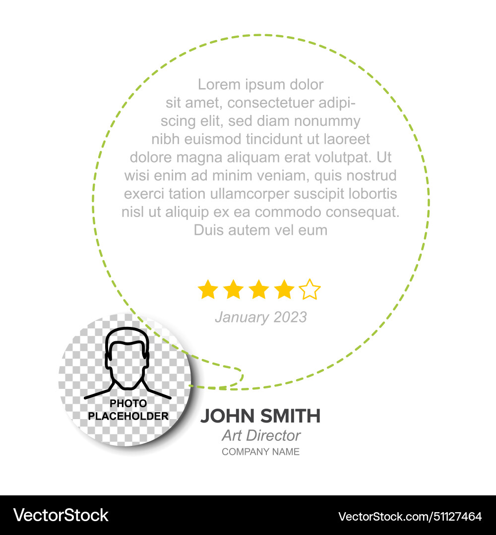 Client light user testimonial review layout Vector Image