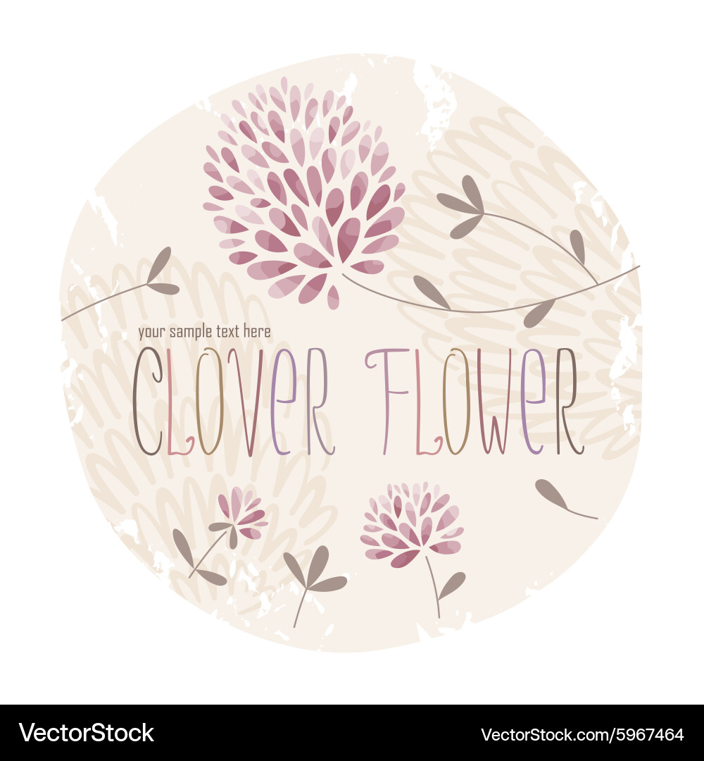 Clover Flower Label Royalty Free Vector Image - VectorStock