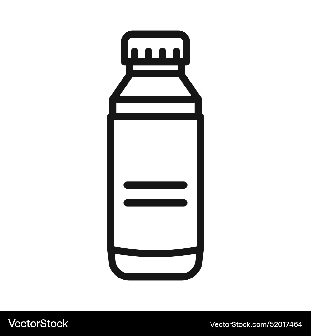 Cough syrup icon black line art Royalty Free Vector Image
