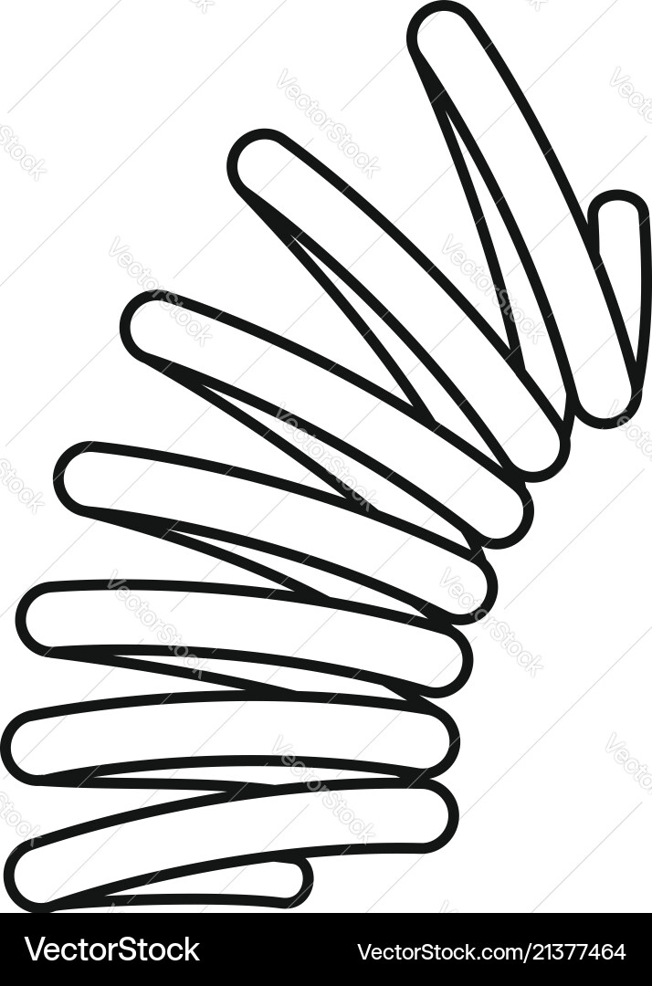 Elastic spring coil icon outline style Royalty Free Vector