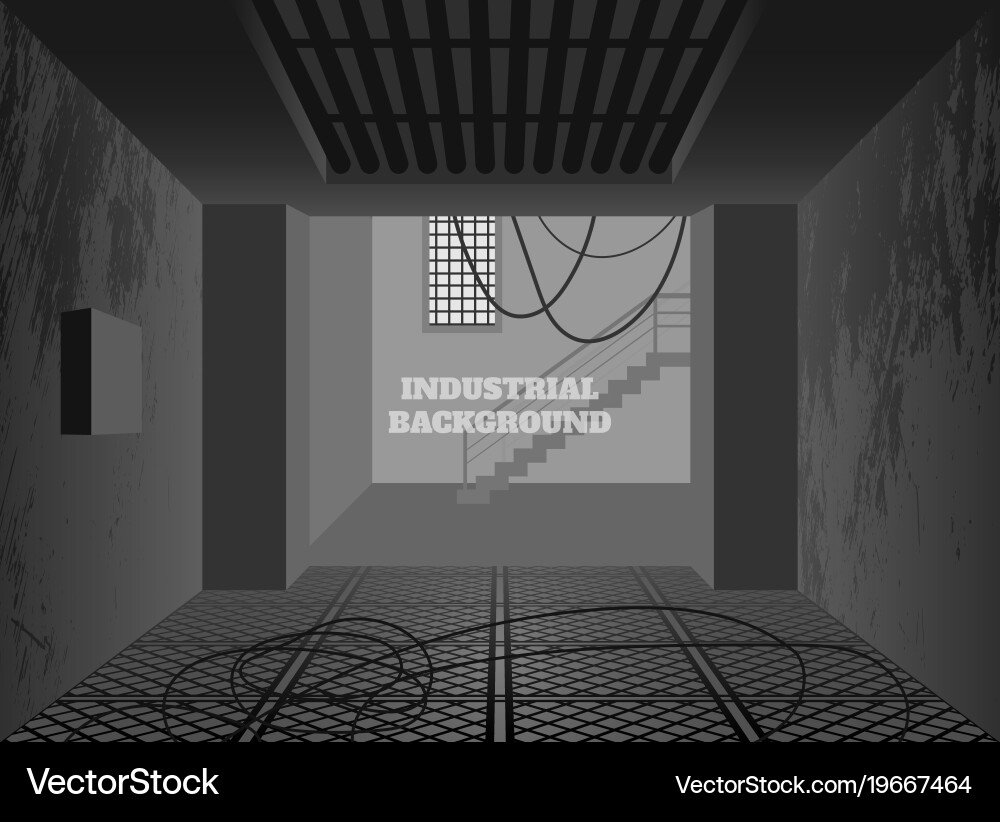Industrial background dark factory Royalty Free Vector Image