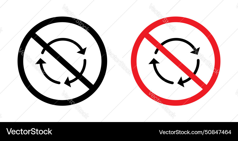 Recycle prohibition sign do not recycle garbage Vector Image