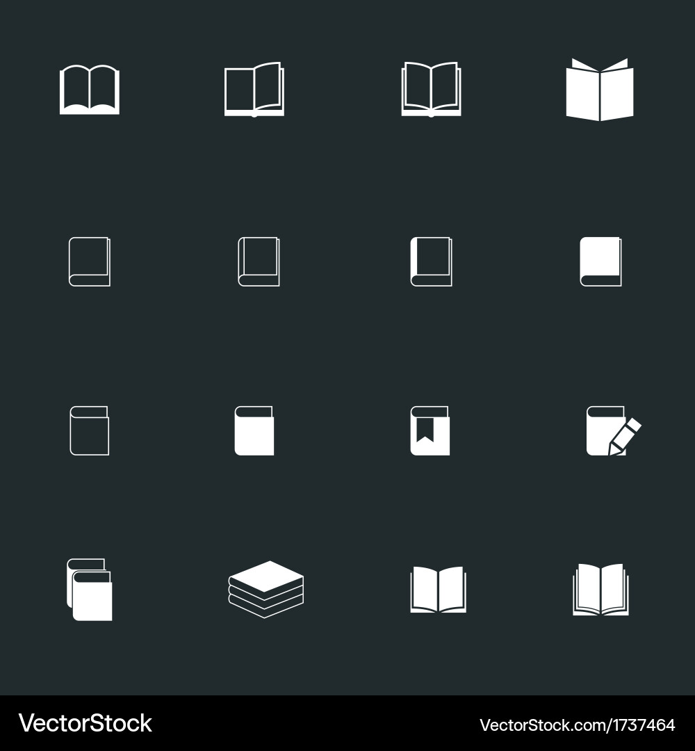 White Book Icon Collection Royalty Free Vector Image