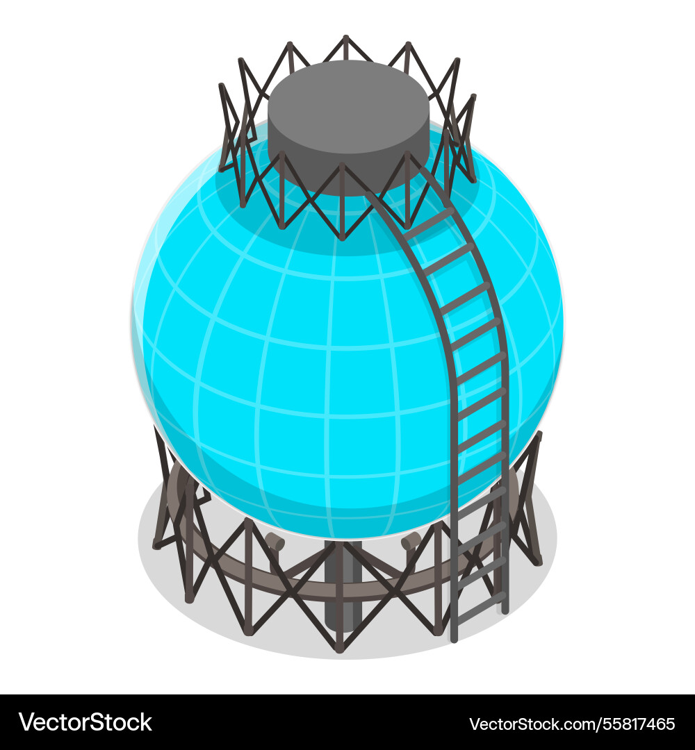 3d isometric flat of gas Royalty Free Vector Image