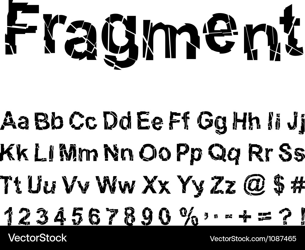 Abstract fragment font Royalty Free Vector Image